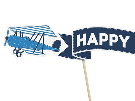 Karteczka na patyczkach Samolocik, 18 cm | 3,12 zł | Mix Party