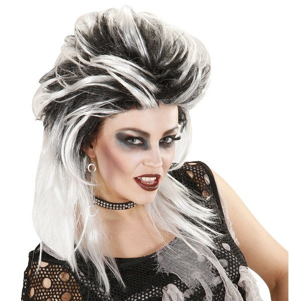 PERUKA PUNK ZOMBIE CZARNO BIAŁA | 58,06 zł | Mix Party